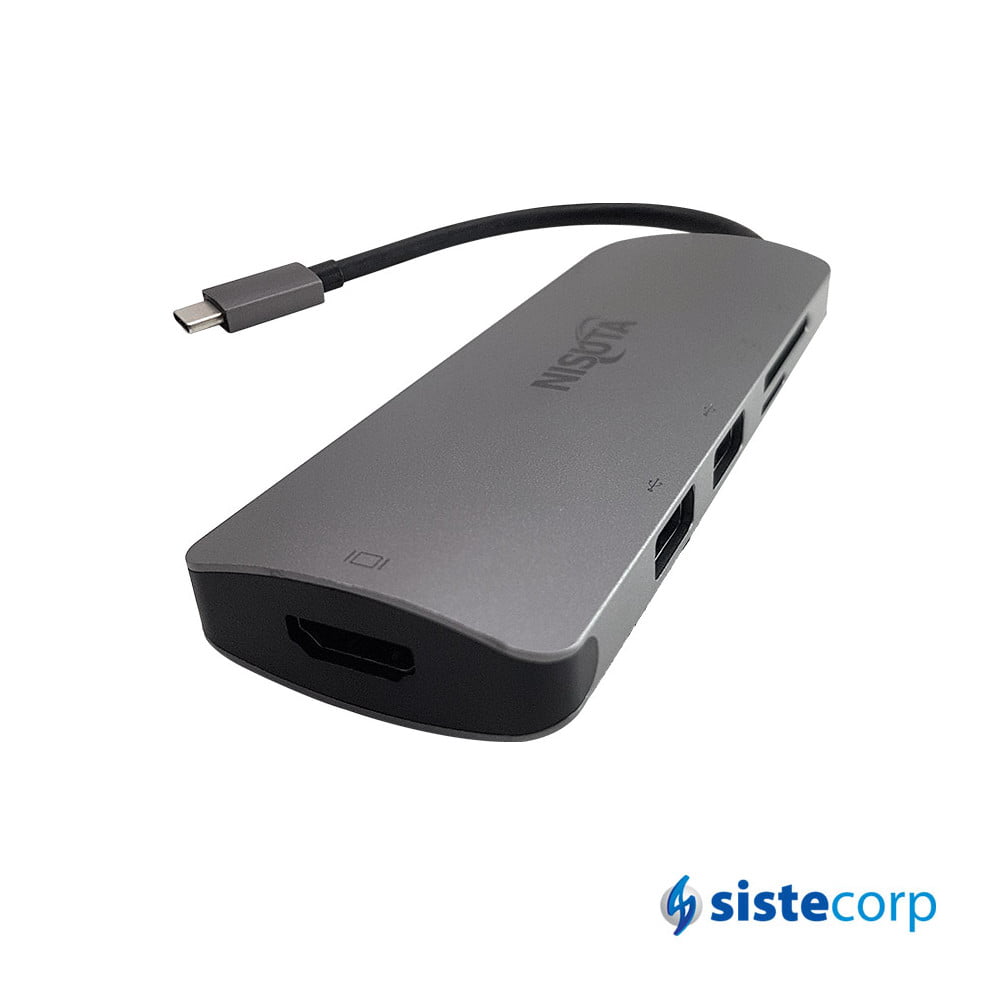 DOCKING NISUTA USB C 3.1 A HDMI LECTOR DE TARJETASHUB 2 PUERTOS 3.0 NS-UCDHUT – Sistecorp