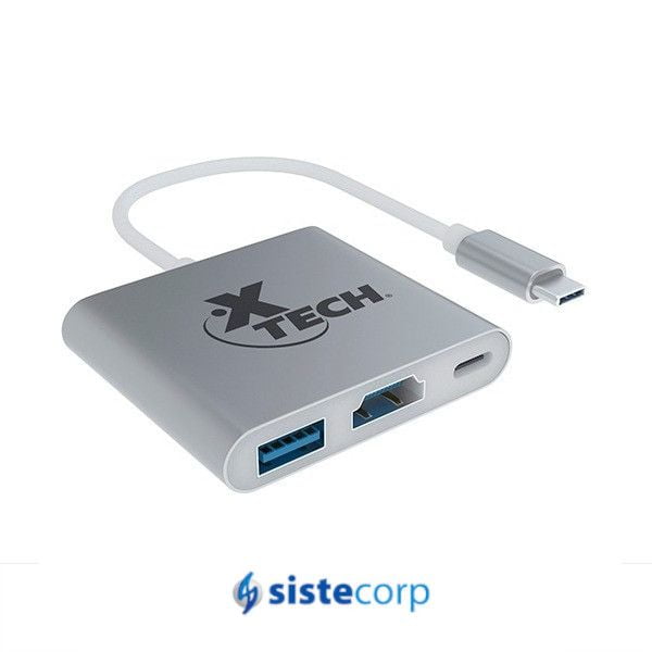 ADAPTADOR MULTIPUERTO USB TIPO C 3-EN-1 XTECH (XTC-565) – Sistecorp
