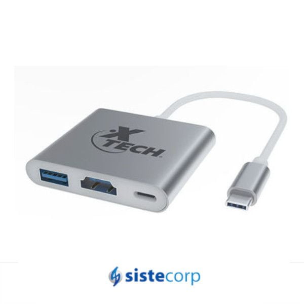 ADAPTADOR MULTIPUERTO USB TIPO C 3-EN-1 XTECH (XTC-565) – Sistecorp